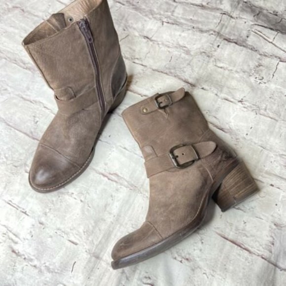 CARLO PANE | Shoes | Carlo Pane Brown Ankle Biker Boots Buckle Soft ...